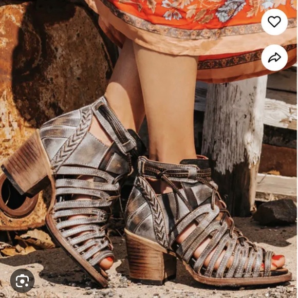 Freebird by Steven | Shoes | Freebird By Steven Wazee Ice Leather Sandals Booties Sz 8 Runs Big ...